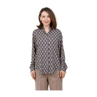 Caliban Femme, Blouses et Chemises, Multicolore, Taille: 42 FR Camicia fantasia rombi in tessuto no iron