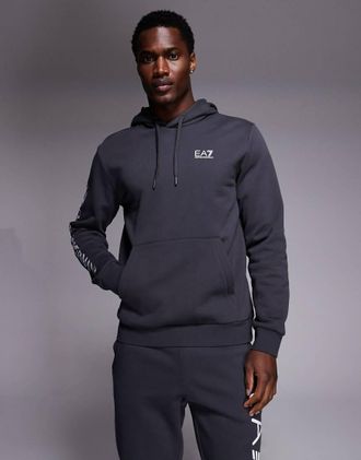 Emporio Armani Armani EA7 - Sweat &agrave; capuche densemble &agrave; logo - Anthracite-Gris
