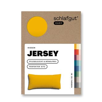 Schlafgut Schlafgut Easy Jersey Kissenbezug 40x80 cm Yellow Deep mit 100% Baumwolle, superweicher & atmungsaktiver Kopfkissenbezug
