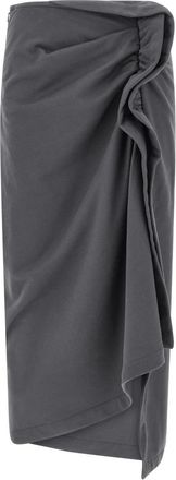 Dries Van Noten Femme, Jupes, Gris, Taille: 36 FR Hanam Cotton Fleece Midi Skirt
