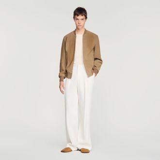 Sandro Spaltlederjacke mit Rei&szlig;verschluss
