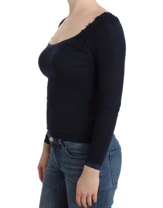 Ermanno Scervino Womens Lingerie Blue Top Blouse Jumper Lace Rayon