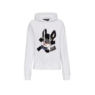 Dsquared2 Femme, Sweatshirts et sweats &agrave; capuche, Blanc, Taille: 38 FR Ciro Sweat &agrave; capuche