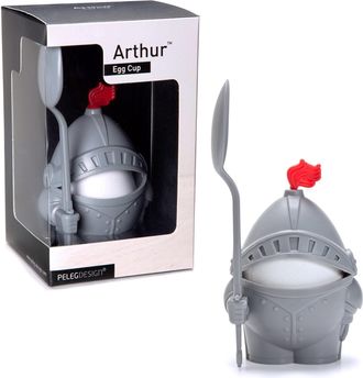 PELEG DESIGN Ritter Arthur Eierbecher f&uuml;r Gekochtes Ei mit L&ouml;ffelhalter