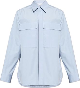 Jil Sander Homme, Chemises, Bleu, Taille: XL Cotton Shirt