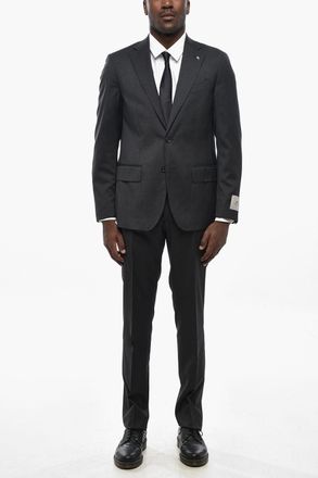 Corneliani CC COLLECTION Zweiknopf-Anzug Aus Schurwolle Mit Aufgesetzten Taschen Corneliani