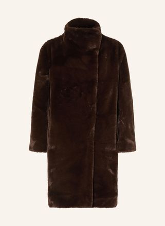 HUGO BOSS Kunstfell-Mantel Citeddy braun