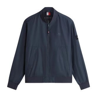 Tommy Hilfiger Wasserabweisende Bomberjacke mit tonalem Logo - - Jackets - Herren - Blau - M