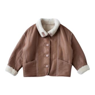 Just things we like Nari Wende-Lammfelljacke - - Jackets - Damen - Braun - M