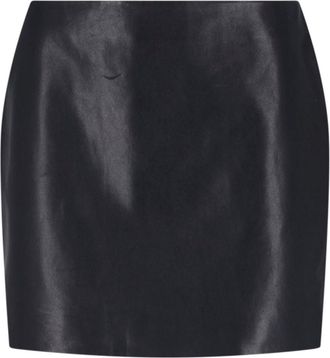 Balmain Mini Skirt In Lambskin