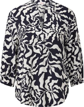 s.Oliver Damen 2142573 Bluse, 59A1 blau|weiß, 34