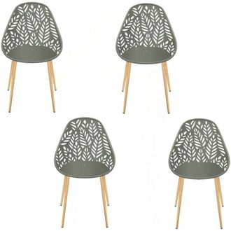 The Home Deco Factory Lot de 4 chaises dext&eacute;rieur Calvi en polypropyl&egrave;ne
