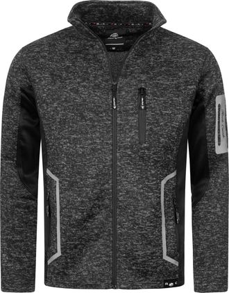 Rock Creek Herren Fleece Jacke Outdoor Wanderjacke Pullover Full Zip Hoodie Herrenjacke Fleecejacke Winterjacke Strickjacke Strickfleecejacke H-367 Schwarz 2XL