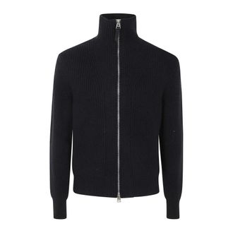 Tom Ford Ribbed Knit Full-Zip Mock Neck Sweater - Homme - Pulls - Noir - Taille: 2XL