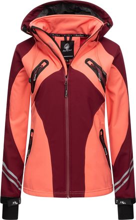 Rock Creek Damen Softshell Jacke Windbreaker Regenjacke &Uuml;bergangsjacke Softshelljacke Damenjacke Regenmantel Outdoorjacke Kapuze D-466 Weinrot 3XL