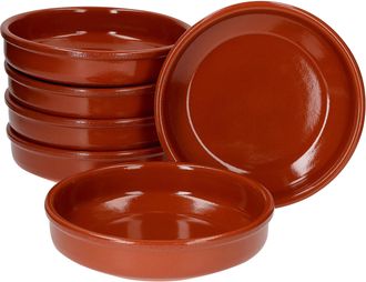MamboCat Cazuela Schale Bruno Tonware I 6er Set I Ø 20 cm I Größe L I Mediterran I Glasiert I Unikat Handarbeit I Antike/Vintage I Mittelalter I Wikinger