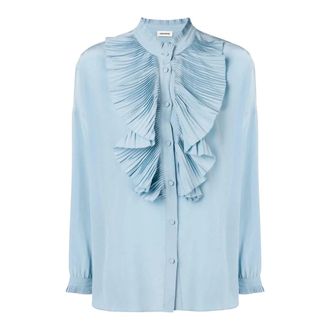Zadig&Voltaire Chemise bleue pliss&eacute;e - Femme - Blouses et Chemises - Bleu - Taille: 38 FR