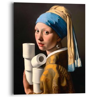 Reinders Wandbild, Toiletpaper Girl, Toilette, MDF, 50 x 40