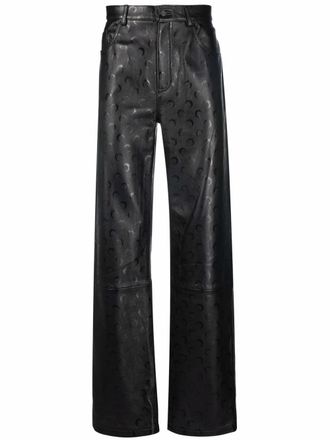 Marine Serre Hose mit Sichelmond-Print - Schwarz