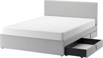 IKEA GLADSTAD Bettgestell, gepolstert + 4 Schubl