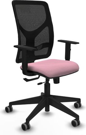 Piqueras y Crespo Rosada Schreibtischstuhl mit 1D-Armen, h&ouml;henverstellbare Lendenwirbelst&uuml;tze, ausgestattet mit Syncro/Traslack und Schneideschaum, mit Rollen von 65 mm