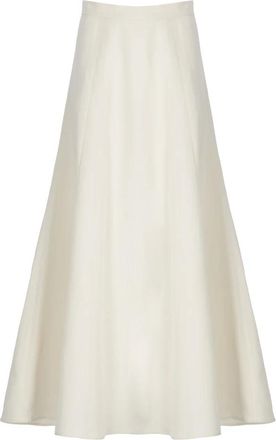 Woolrich Femme, Jupes, Blanc, Taille: 42 FR Lyocell Linen Long Skirt