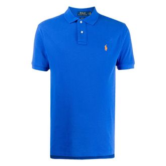 Polo Ralph Lauren Homme, Tops, Bleu, Taille: S Polo de piqu&eacute; coupe ajust&eacute;e
