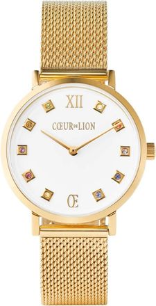 Coeur de Lion Uhr - Uhr Rund Brilliant White Milanaise Edelstahl - Gr. unisize - in Gold - f&uuml;r Damen
