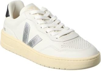 Veja Baskets V-90 pour femme, Blanc/argent&eacute;/noir, 41 EU