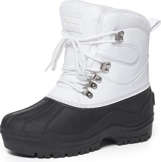 Polar Herren Kurze Nylon-Mesh-Stiefel mit Overlay - Wasserdichte Duck-Sohle, Schnurung, Winter-Schneestiefel - EU42