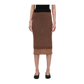 3.1 Phillip Lim Femme, Jupes, Brun, Taille: 40 FR Jupe crayon tricot bicolore