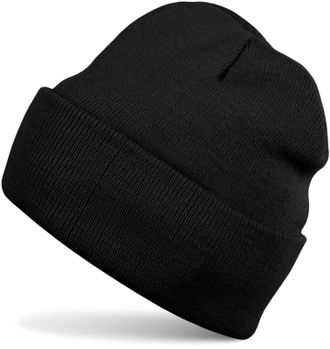 styleBREAKER Unisex Beanie Mütze einfarbig | Klassische Feinstrick Winter Strickmütze mit breitem Umschlag | Elastische Beanie in vielen Farben für Damen und Herre