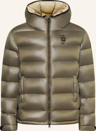 Blauer Steppjacke grau