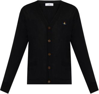 Vivienne Westwood Homme, Pulls, Noir, Taille: S Cardigan avec &eacute;cusson logo