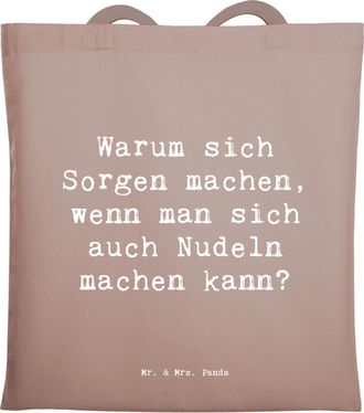 Mr. & Mrs. Panda Tote Bag Spruch Gelassenheit in Krisen - Geschenk, Einkaufstasche, Tasche, emotionale Stabilit&auml;t, Stressbew&auml;ltigung, handgefertigt, Gef&uuml;hl, Unitasche,