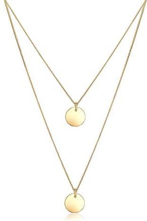 Elli Collier Femme Pendentif à Plaquettes Deux Plis