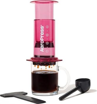 Aeropress Clear Rose - Cafetière 3-en-1 combinant French Press, espresso, café corsé sans marc ni amertume, cafetière portable compacte pour le voyage et le cam