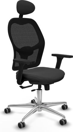 Piqueras y Crespo Ergonomischer B&uuml;rostuhl, Lendenwirbelst&uuml;tze, verstellbare Arme und festes Kopfteil, ausgestattet mit Syncro/Traslack und Schaumstoff, Rollen 65 mm, Pa