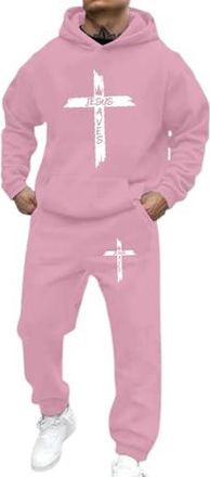 Generic Surv&ecirc;tement pour homme - Ensemble complet imprim&eacute; &agrave; manches longues - Sweat &agrave; capuche - Ensemble de jogging moderne - Mode sportive - Haut et pantalon