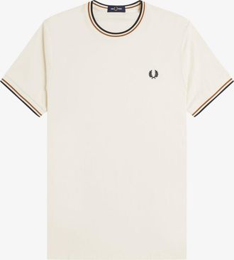 Fred Perry Softes T-Shirt mit Logo-Stickerei und Kontrastb&uuml;ndchen in