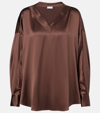 Brunello Cucinelli Bluse aus Seidensatin