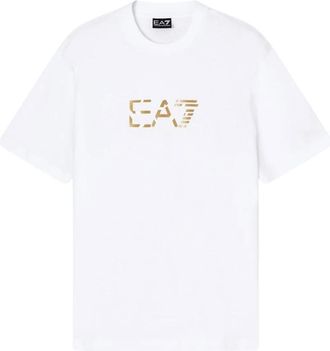 Emporio Armani Emporio Armani Ea7, Homme, Tops, Blanc, Taille: L T-shirt ras du cou en jersey de coton Premium Label