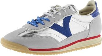 Victoria Baskets Saturno Nylon & Pi&egrave;ces Color&eacute;es & en Daim & Semelle Crant&eacute;e 1158111 pour Femme Plata 36