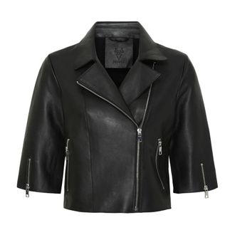 Notyz Kurze Lederjacke - - Jackets - Damen - Schwarzk - L