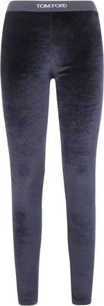 Tom Ford Femme, Pantalons, Noir, Taille: 42 FR Leggings Signature Stretch en Velours Lustr&eacute;