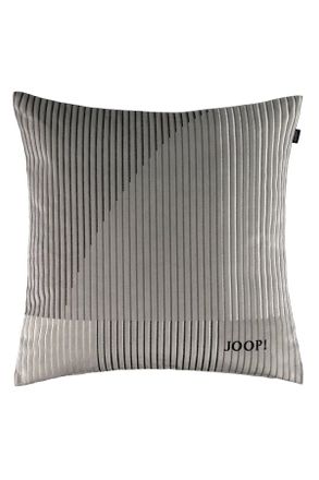 Joop Kissenhülle J-Divided, Creme, Grau, Hellgrau, Textil, Streifen, 50x50 cm, hochwertige Qualität, Wohntextilien, Bezüge, Kissenbezüge