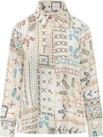Momoni Femme, Blouses et Chemises, Multicolore, Taille: 38 FR Silk Shirt