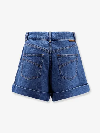 Zimmermann Womens Tailored Denim Shorts Blue Cotton