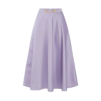 Elisabetta Franchi Femme, Jupes, Violet, Taille: 42 FR Jupe Duchesse avec Logo Bijou