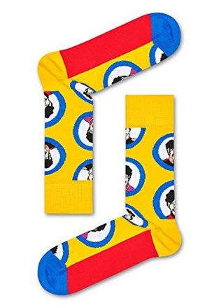 Happy Socks Homme et Femme Beatles 50th Anniversaire Visages Cotton Chaussettes Paquet de 1 Jaune 36-40